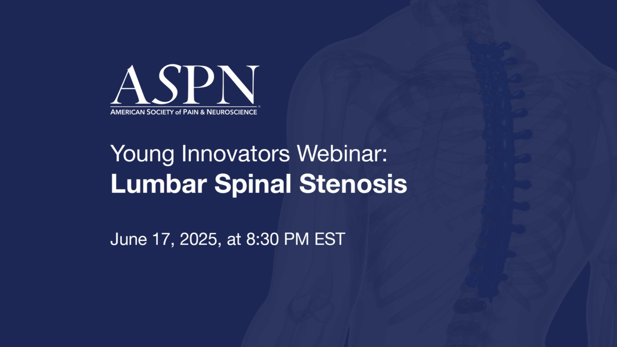 ASPN Webinar Series Lumbar Stenosis