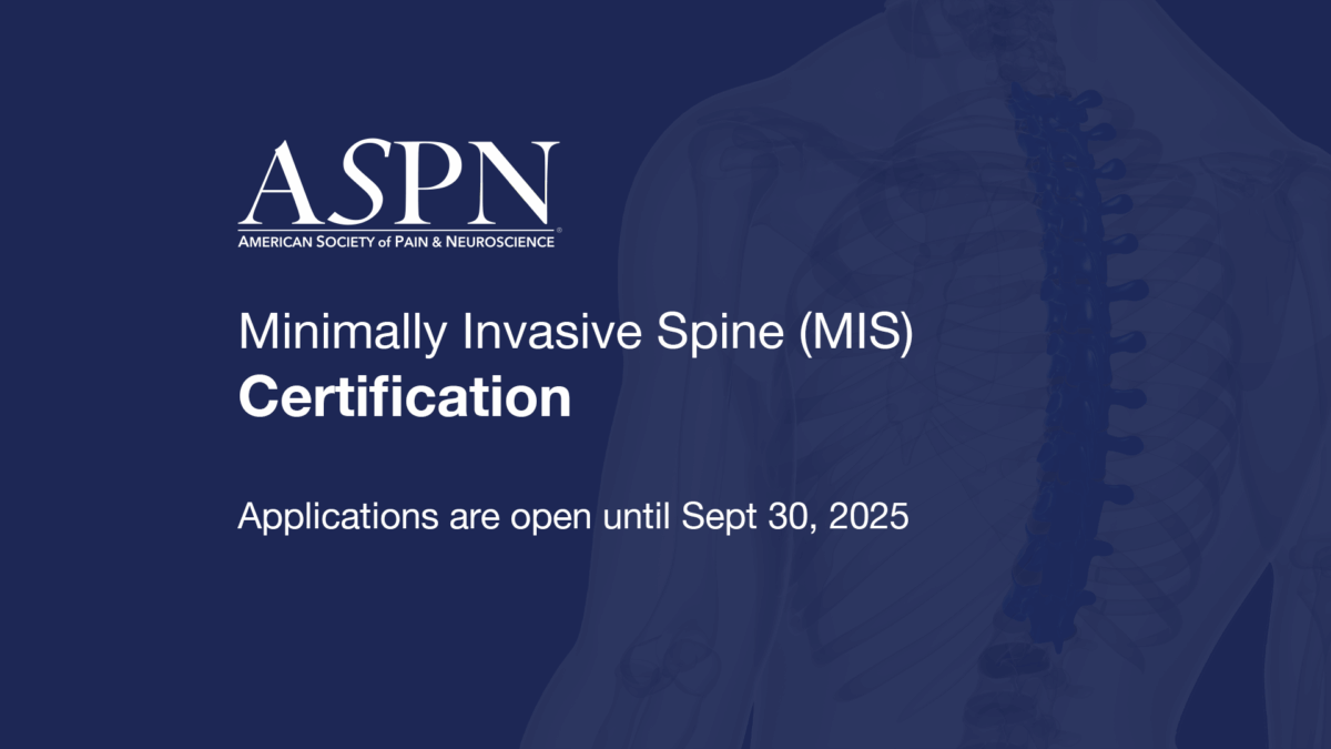 ASPN Minimally Invasive Spine (MIS) Certification